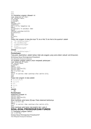 Pembahasan ujian teori pemrograman pascal bagian 1 | PDF