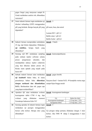 Pembahasan UKAI Farmasi Industri Berdasarkan Aspek CPOB | PDF