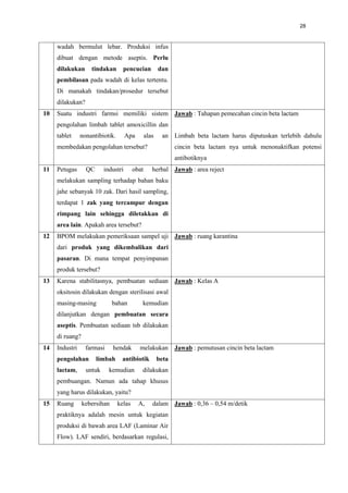 Pembahasan UKAI Farmasi Industri Berdasarkan Aspek CPOB | PDF