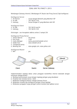 Pembahasan UKK TKJ Paket 1 | PDF