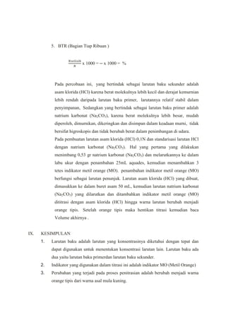Laporan Praktikum Pembakuan HCl | DOCX