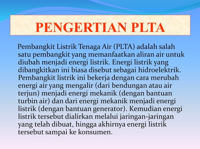 Pembangkit Listrik Tenaga Air (PLTA) | PPTX