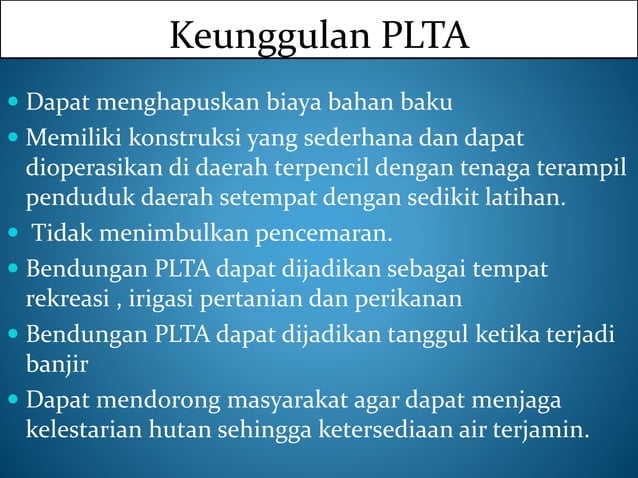 Pembangkit Listrik Tenaga Air (PLTA) | PPTX