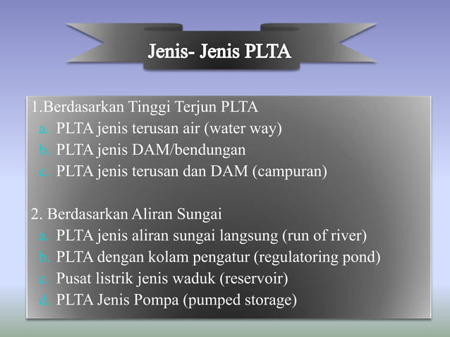 Pembangkit Listrik Tenaga Air (PLTA) | PPTX