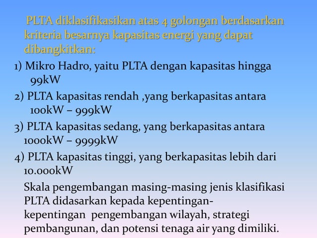 Pembangkit Listrik Tenaga Air (PLTA) | PPTX