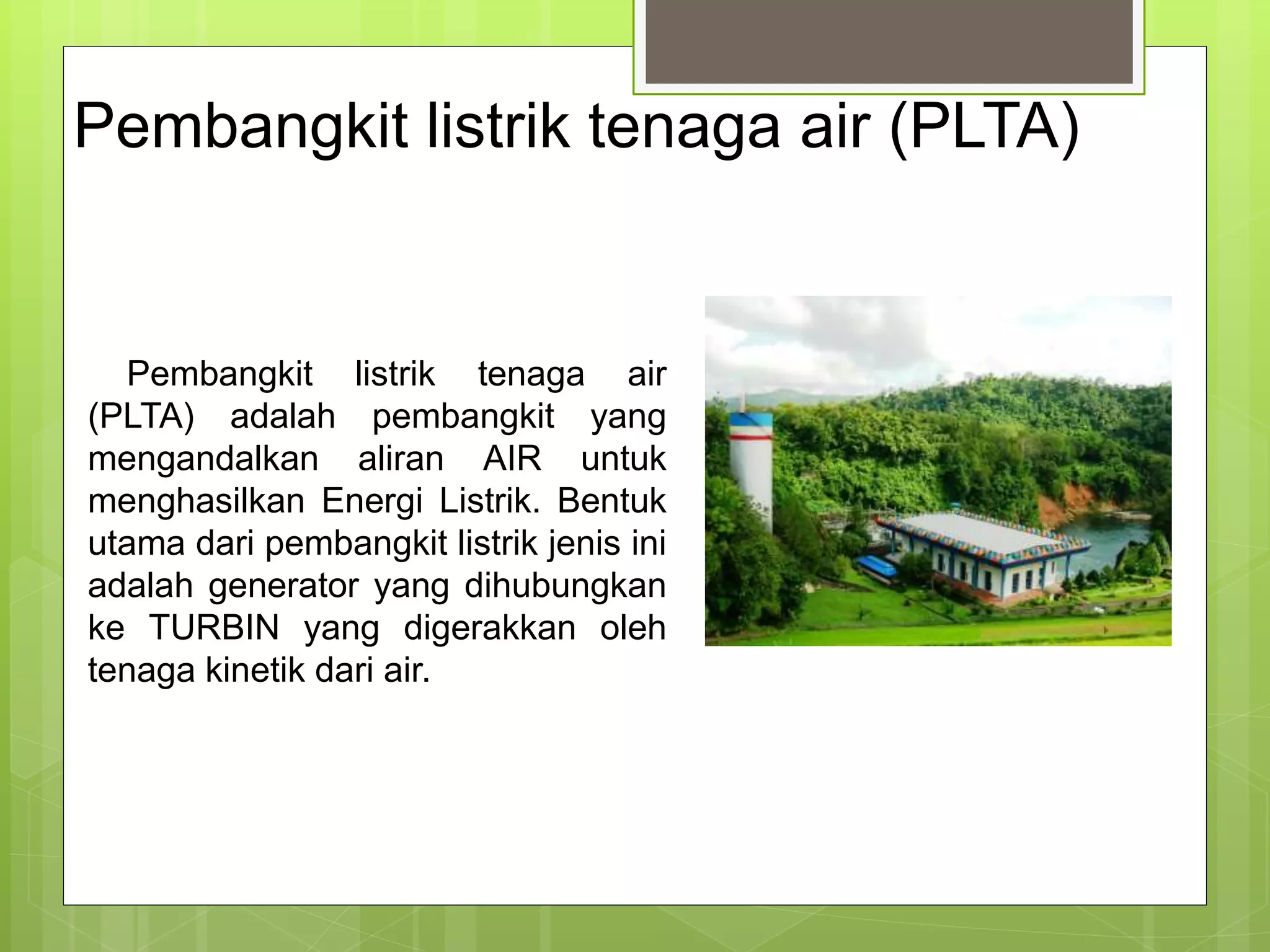 Pembangkit listrik tenaga air (plta) | PPTX