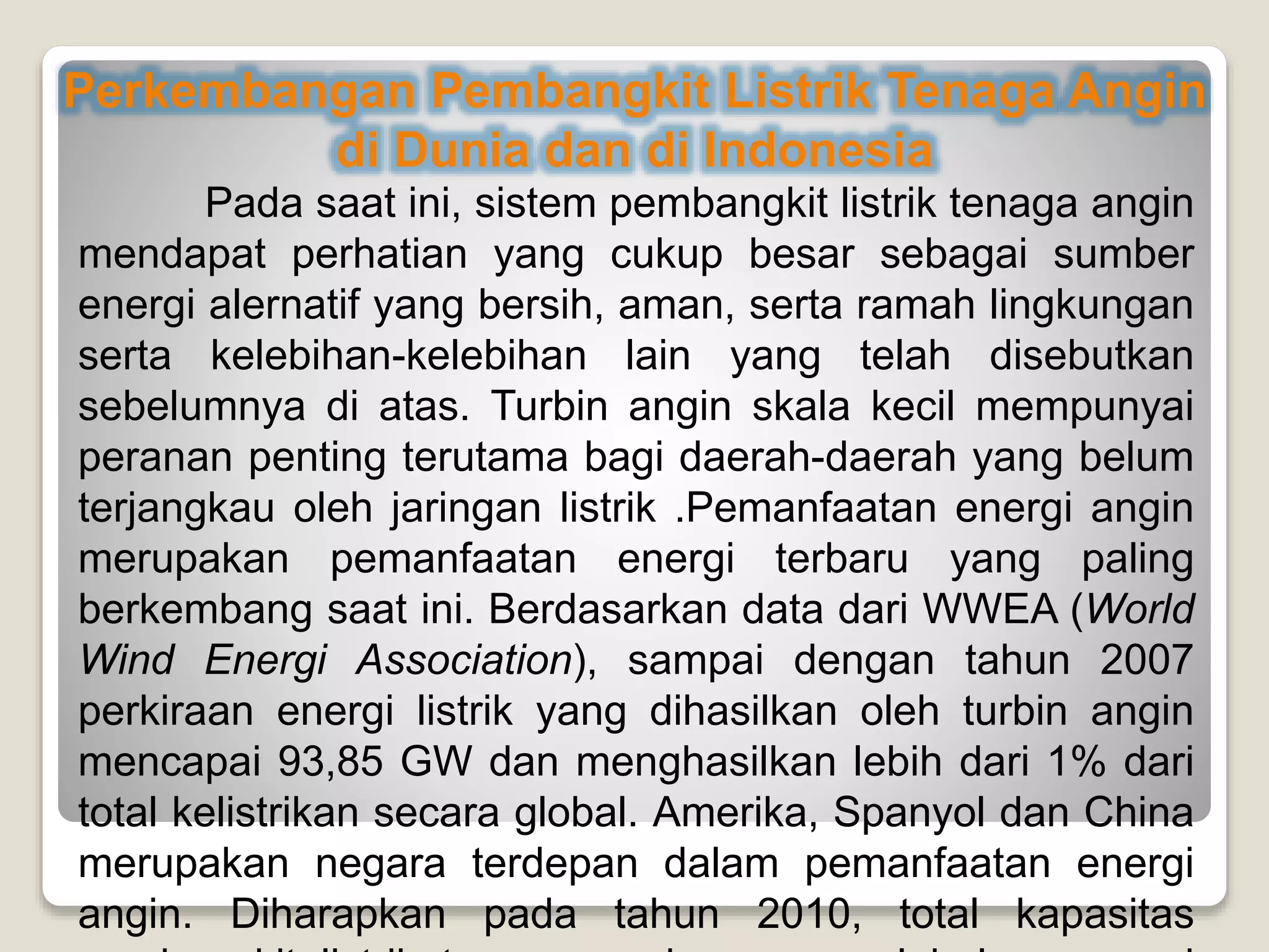 Pembangkit Listrik Tenaga Angin | PPTX