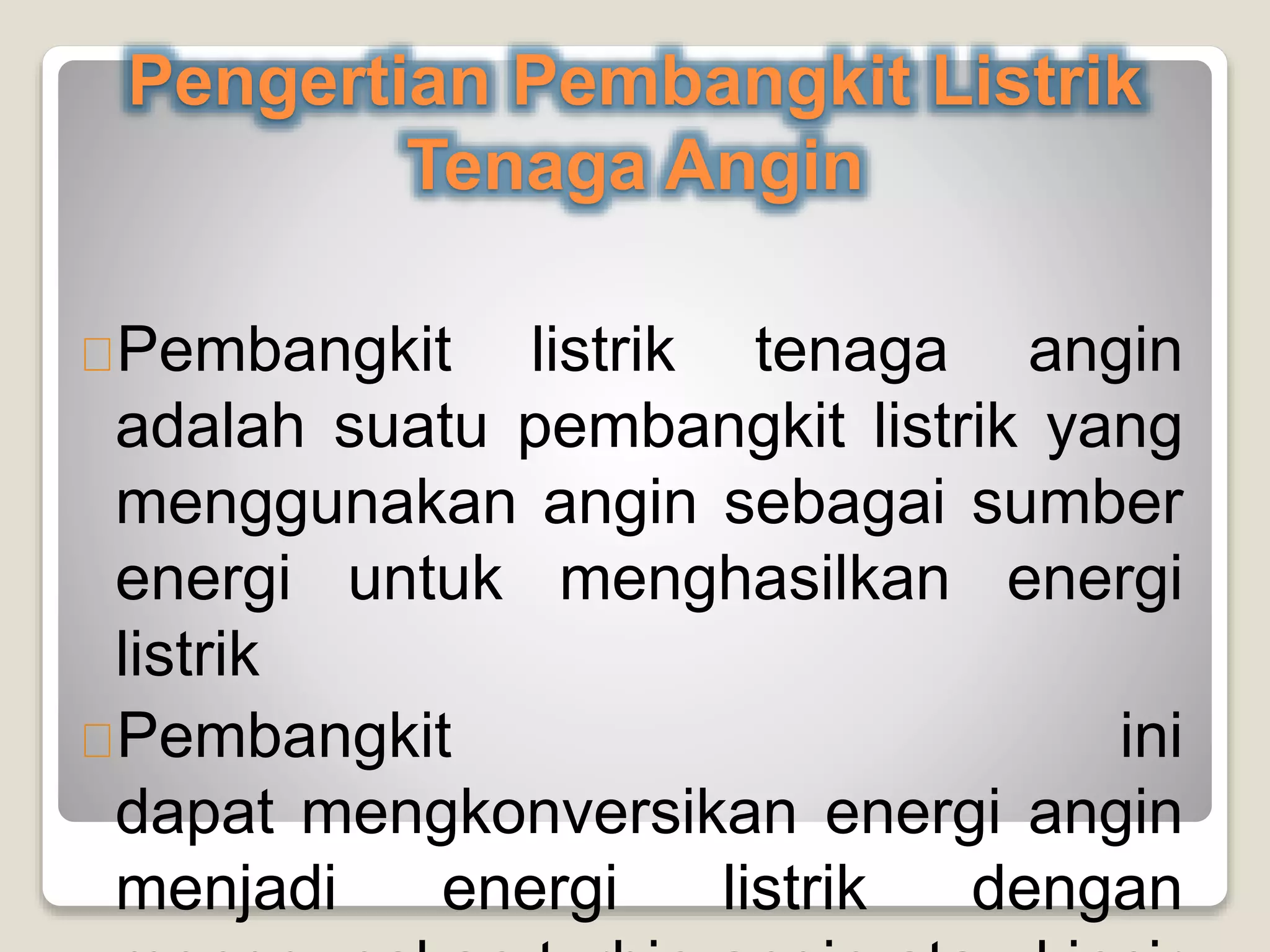 Pembangkit Listrik Tenaga Angin | PPTX
