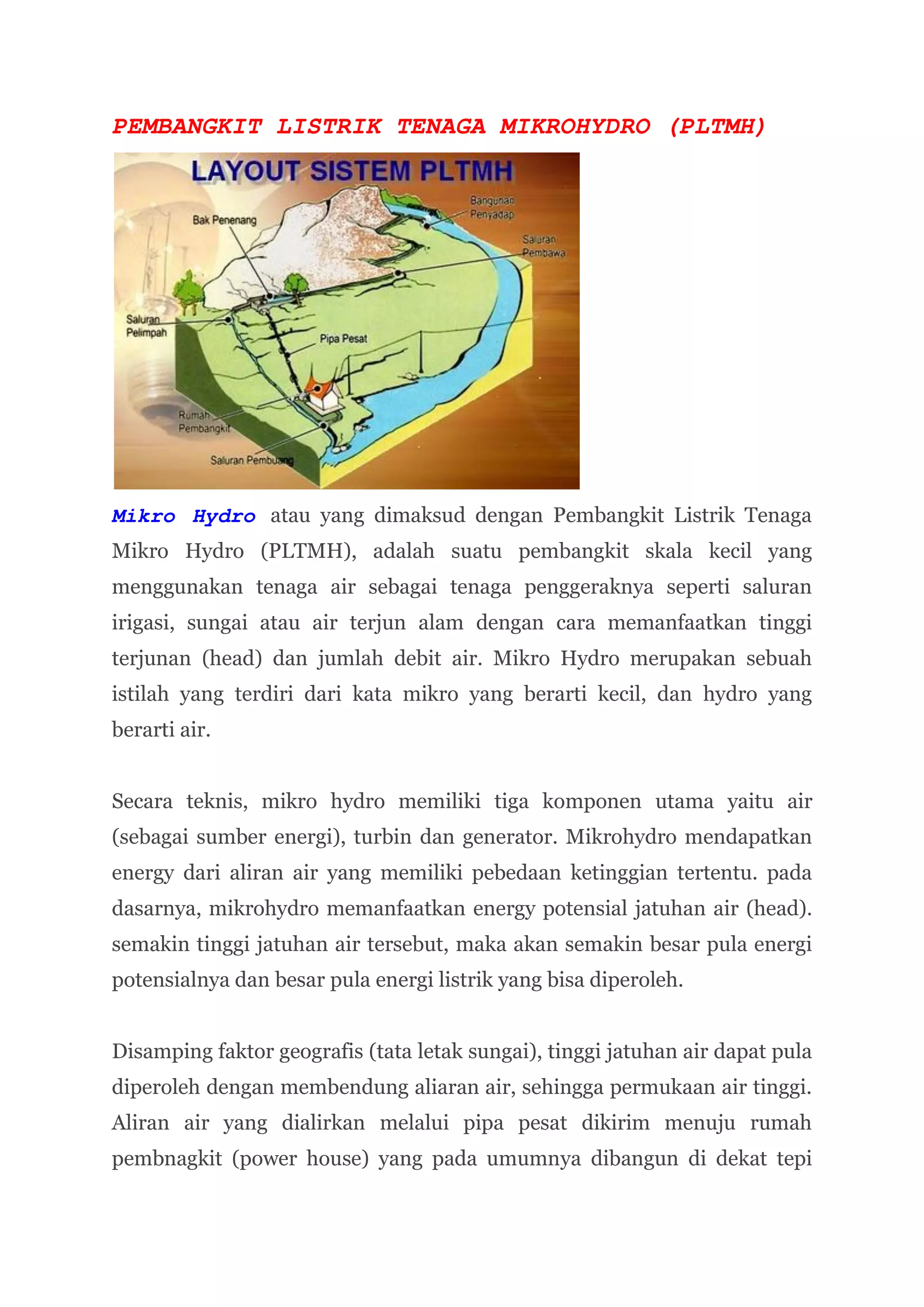 Pembangkit listrik tenaga mikrohydro | PDF