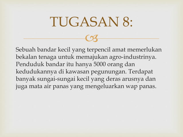 Pembangunan bandar mapan tugasan 8- bekalan tenaga | PPTX