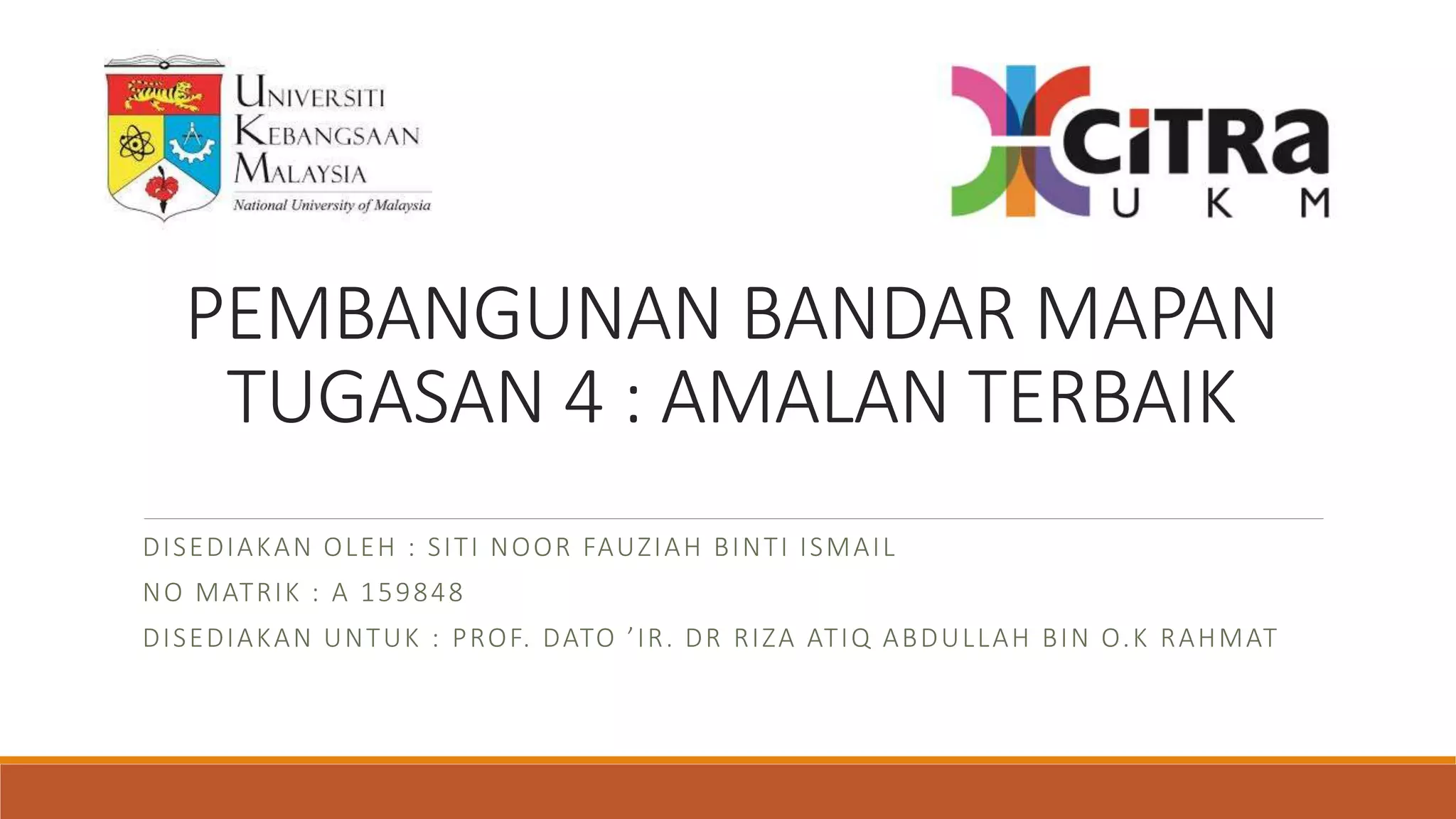 Pembangunan bandar mapan tugasan 4 | PPTX