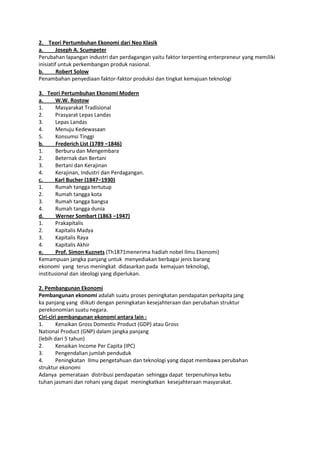 Pembangunan ekonomi dan pertumbuhan (ciri2) | PDF