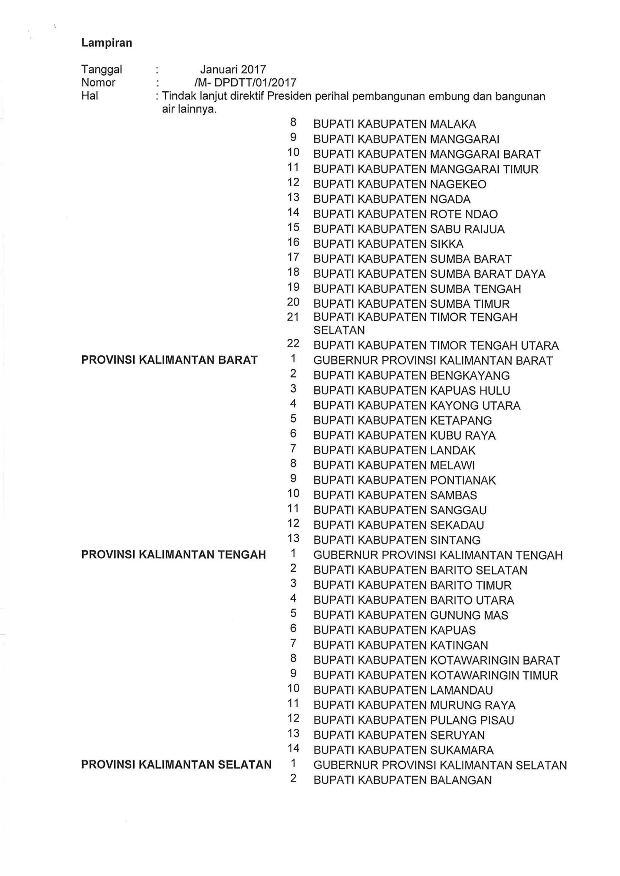 Surat Edaran Kemendes tentang Pembangunan embung | PDF
