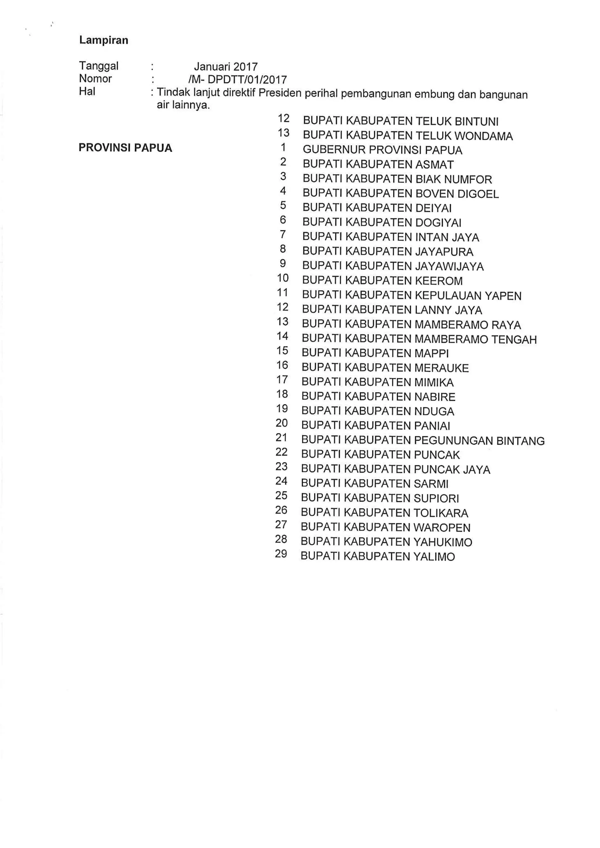 Surat Edaran Kemendes tentang Pembangunan embung | PDF