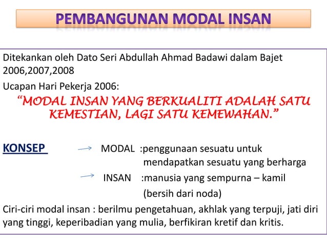 Pembangunan modal insan | PPT