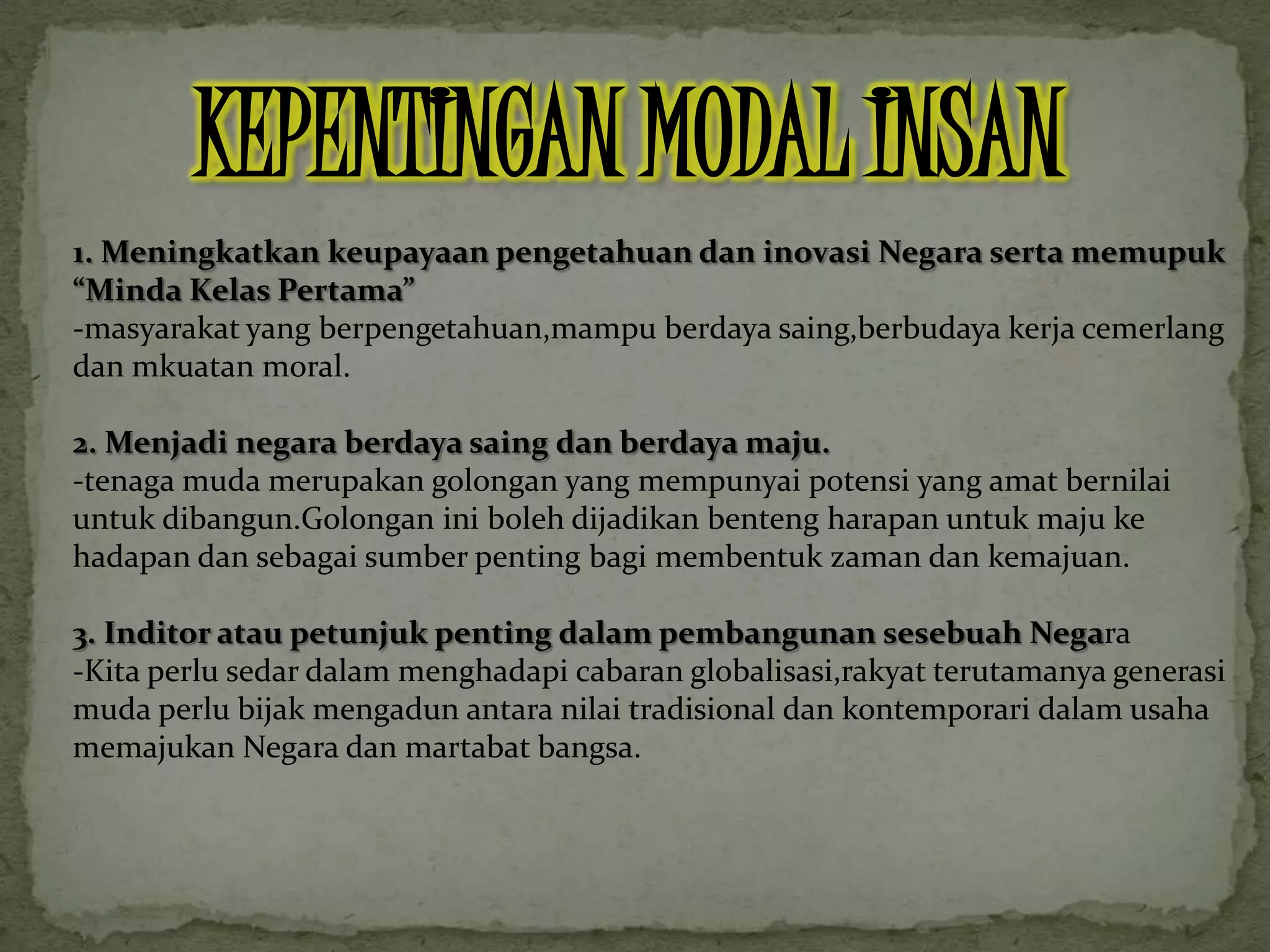 Pembangunan modal insan | PPTX
