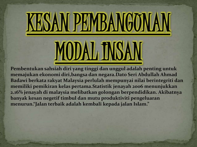 Pembangunan modal insan | PPTX