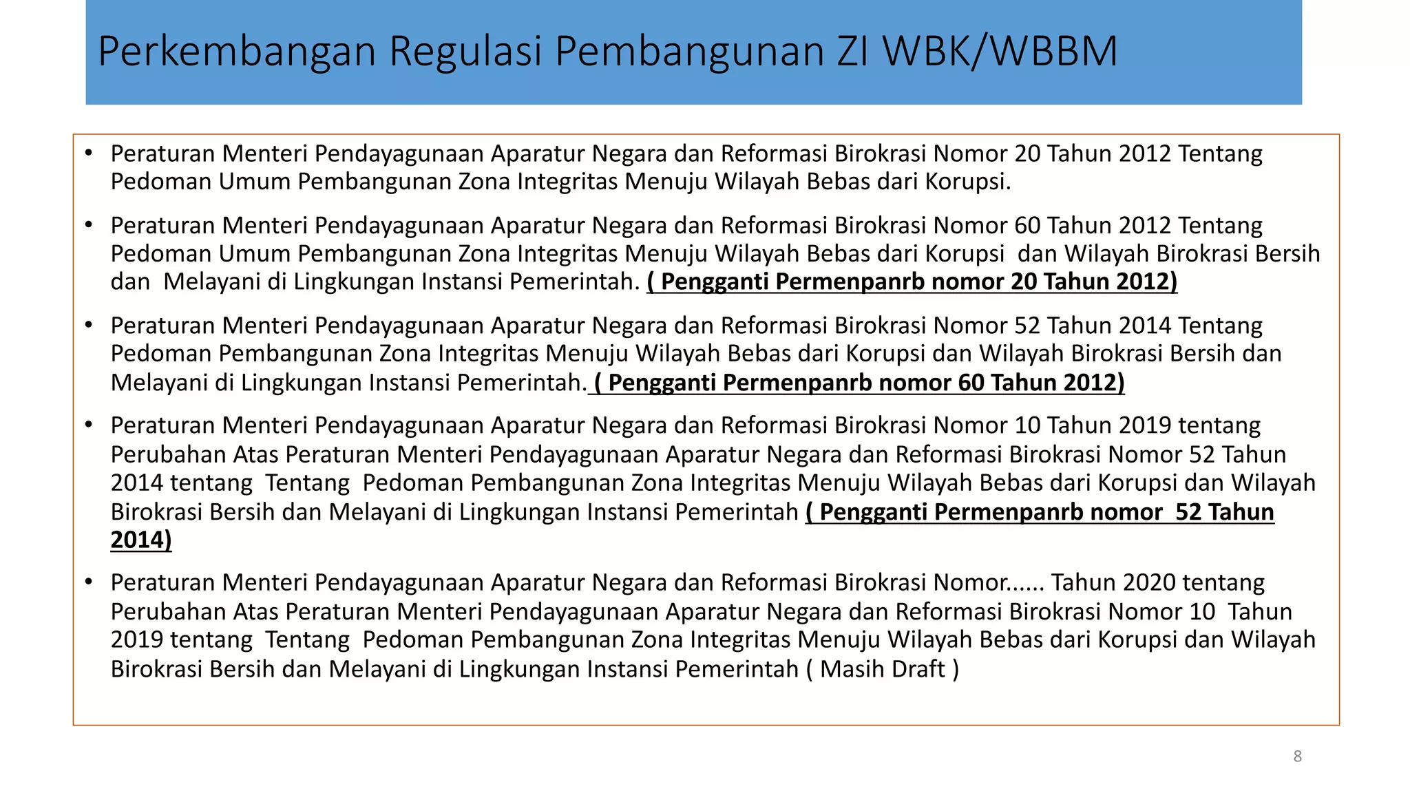 Pembangunan Zona Integritas (ZI) menuju predikat Wilayah Bebas dari ...