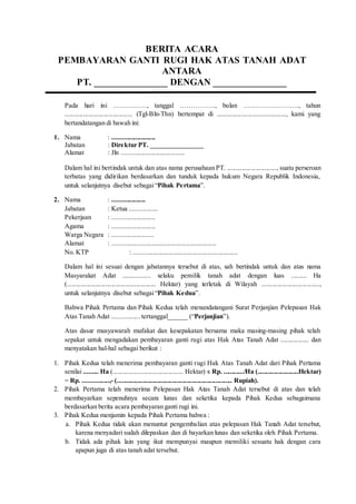 Contoh Format Dokumen Ganti Rugi Hak Tanah Ulayat Adat Lengkap (Beli ...