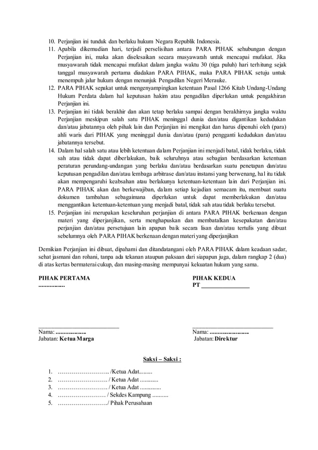 Contoh Format Dokumen Ganti Rugi Hak Tanah Ulayat Adat Lengkap (Beli ...