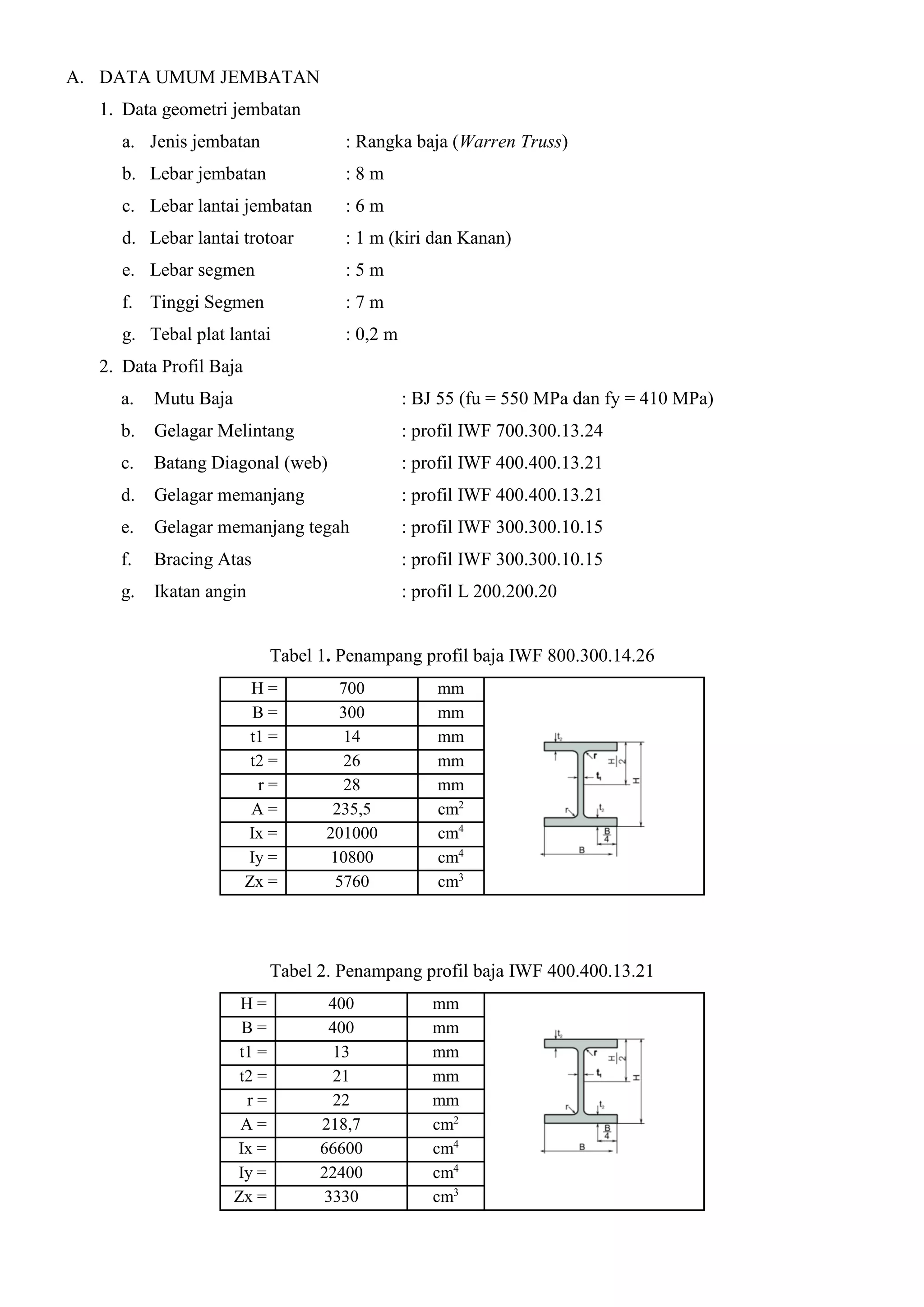 Pembebanan jembatan rangka (revisi profil baja) | PDF