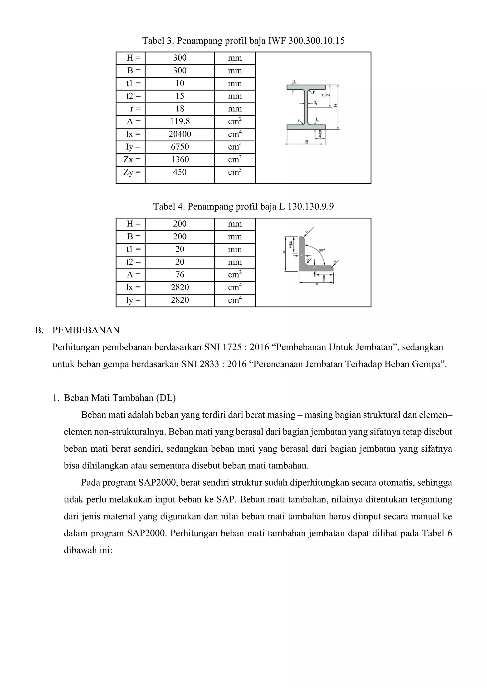 Pembebanan jembatan rangka (revisi profil baja) | PDF