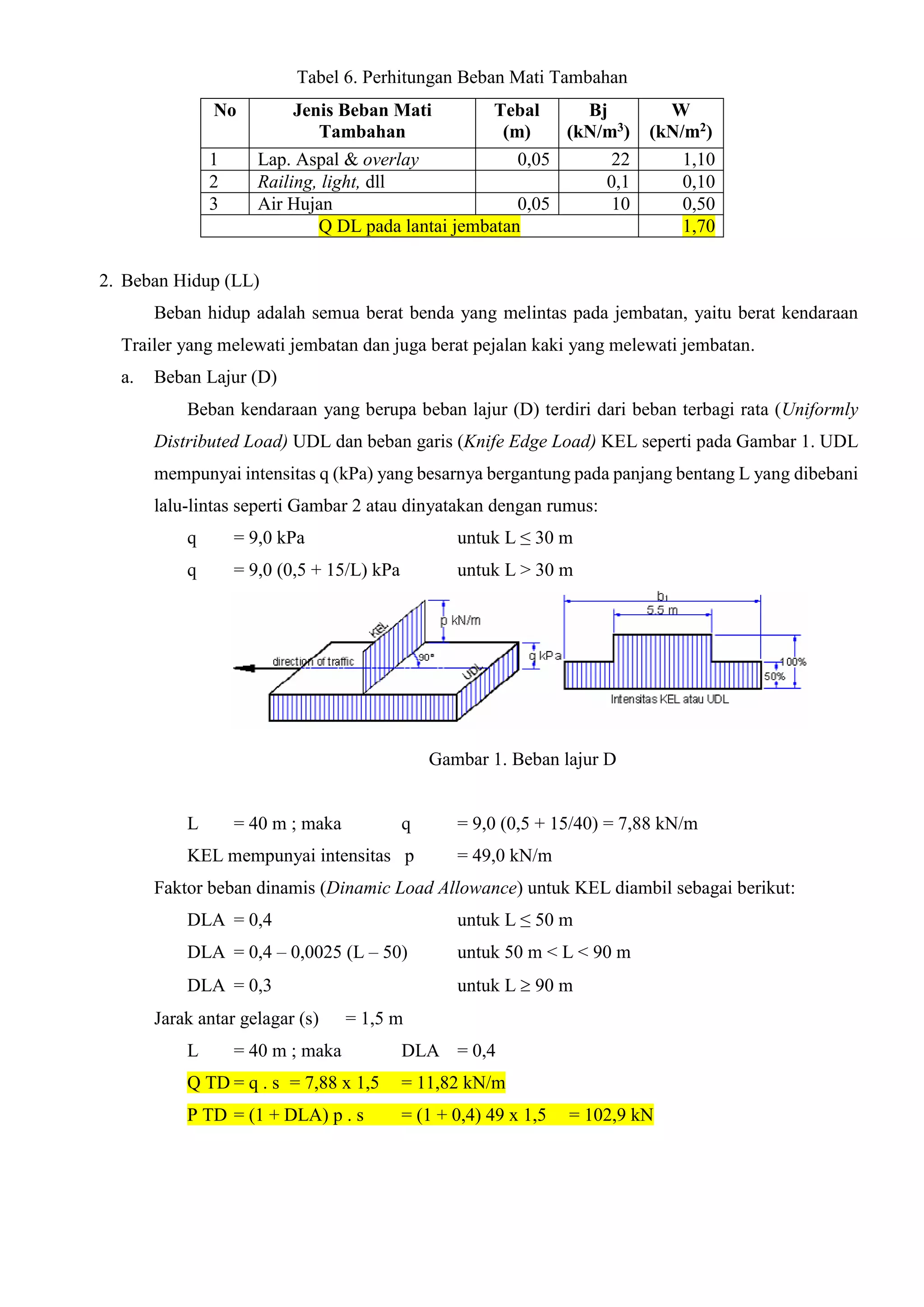 Pembebanan jembatan rangka (revisi profil baja) | PDF
