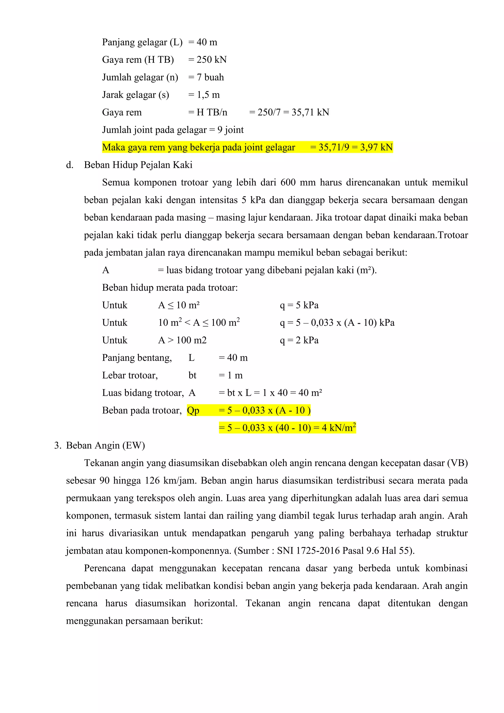 Pembebanan jembatan rangka (revisi profil baja) | PDF