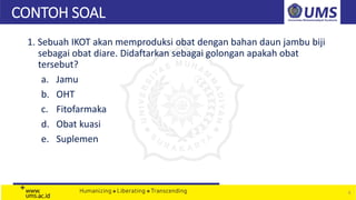 Pembekalan Farmakologi singkat untuk mahasiswa | PPTX