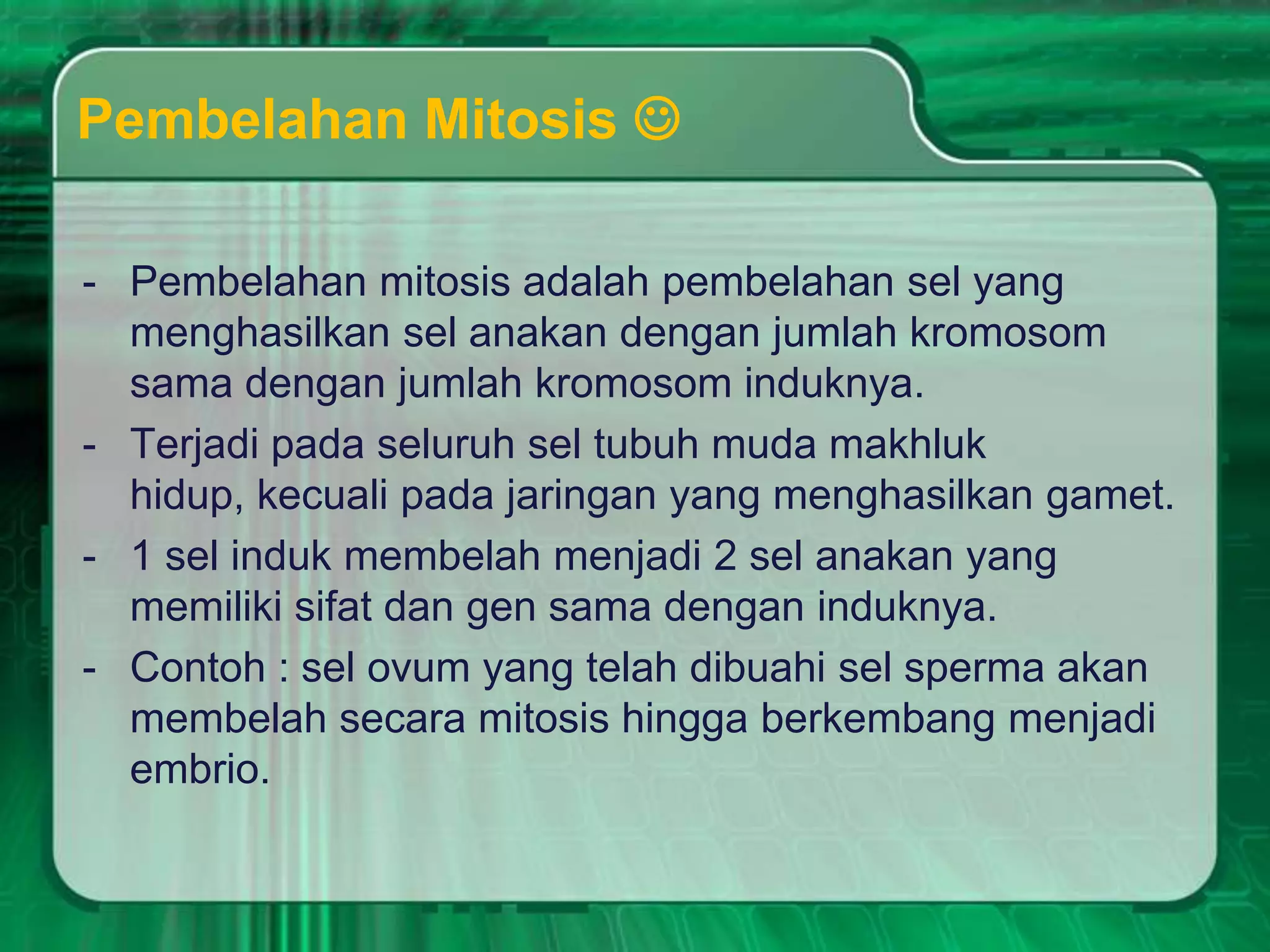 Pembelahan mitosis | PPTX