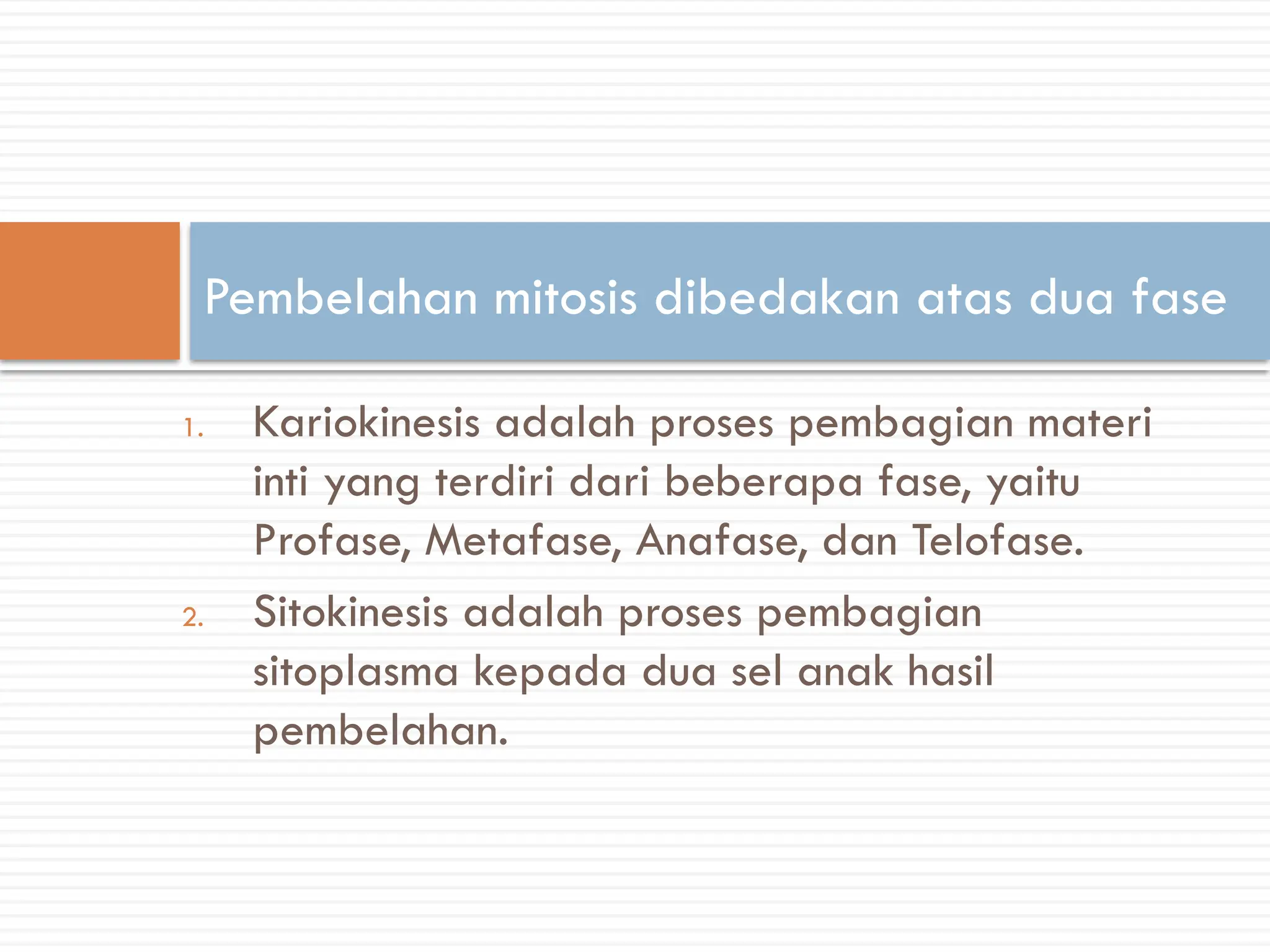 Bab Pembelahan sel : mitosis dan meiosis | PPTX