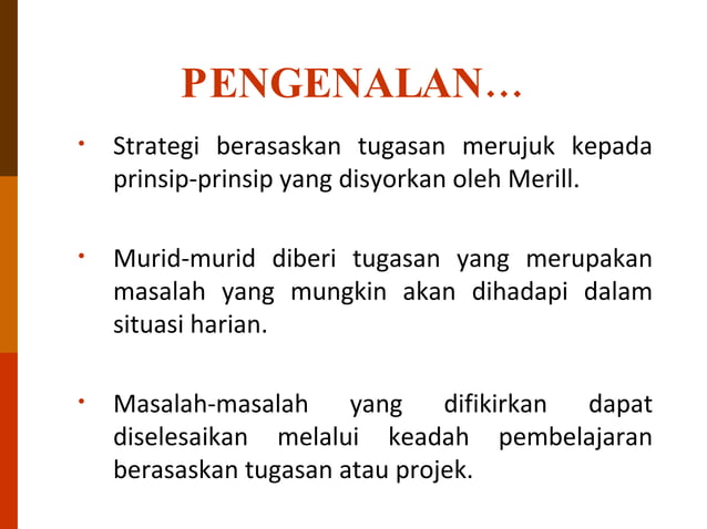 Pembelajaran Berasaskan Projek | PPT