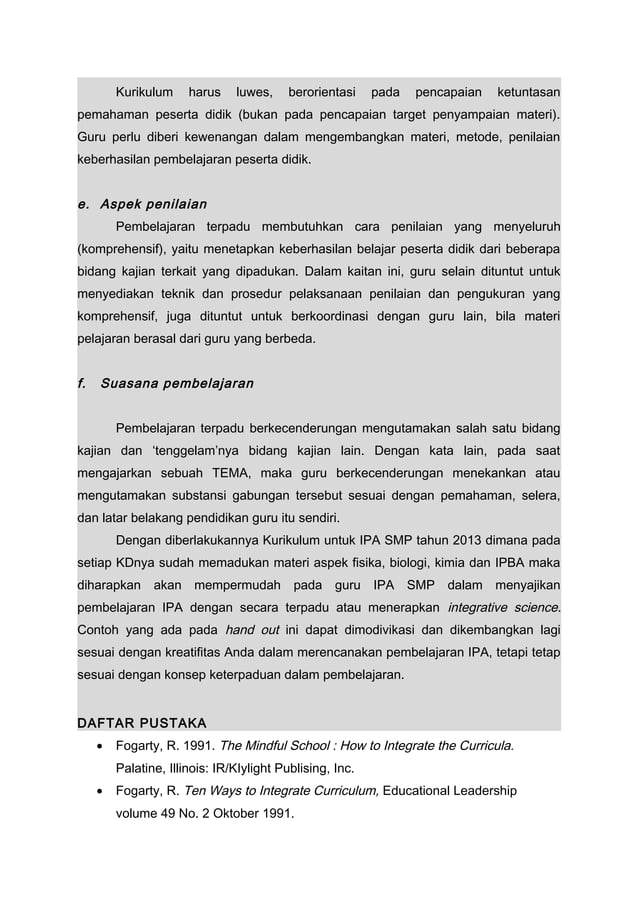 Pembelajaran ipa-terpadu | DOC
