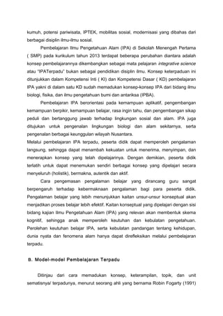 Pembelajaran ipa-terpadu | DOC