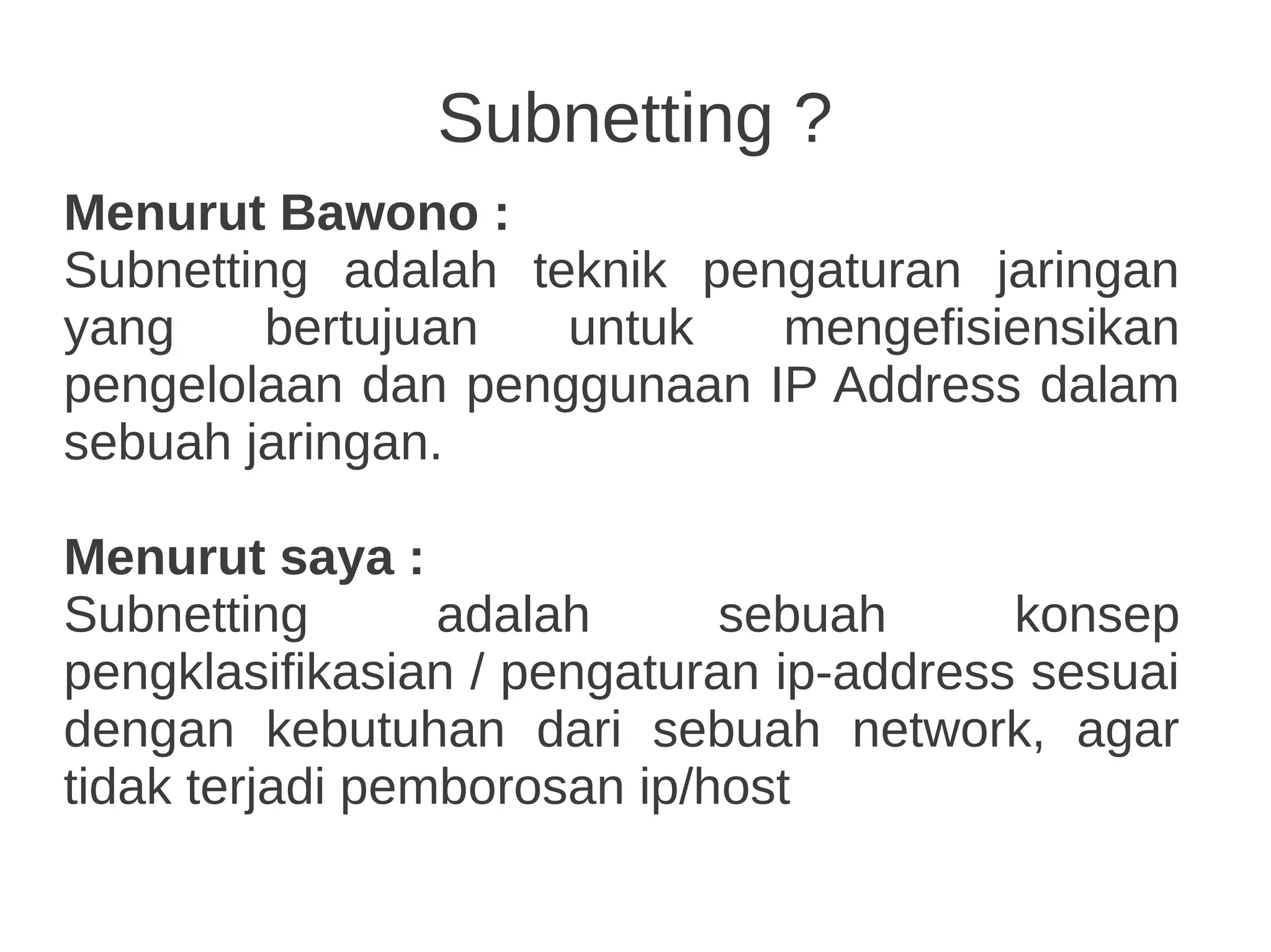 Pembelajaran-5 (Jaringan Komputer) Konsep Subnetting | PDF