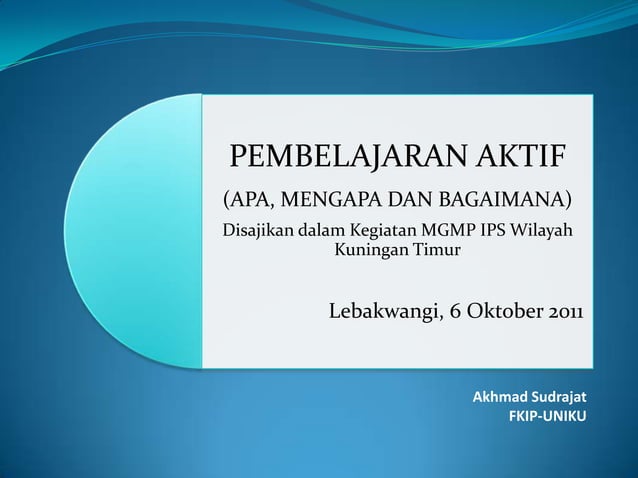 Pembelajaran aktif (active learning) | PPT