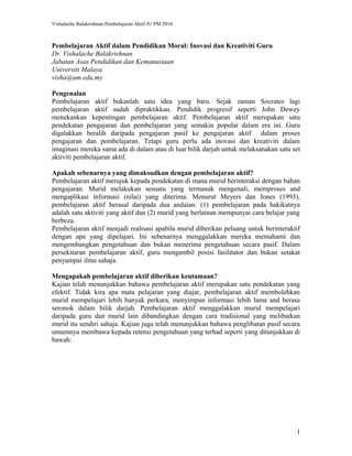 Pembelajaran aktif dalam pendidikan moral | PDF