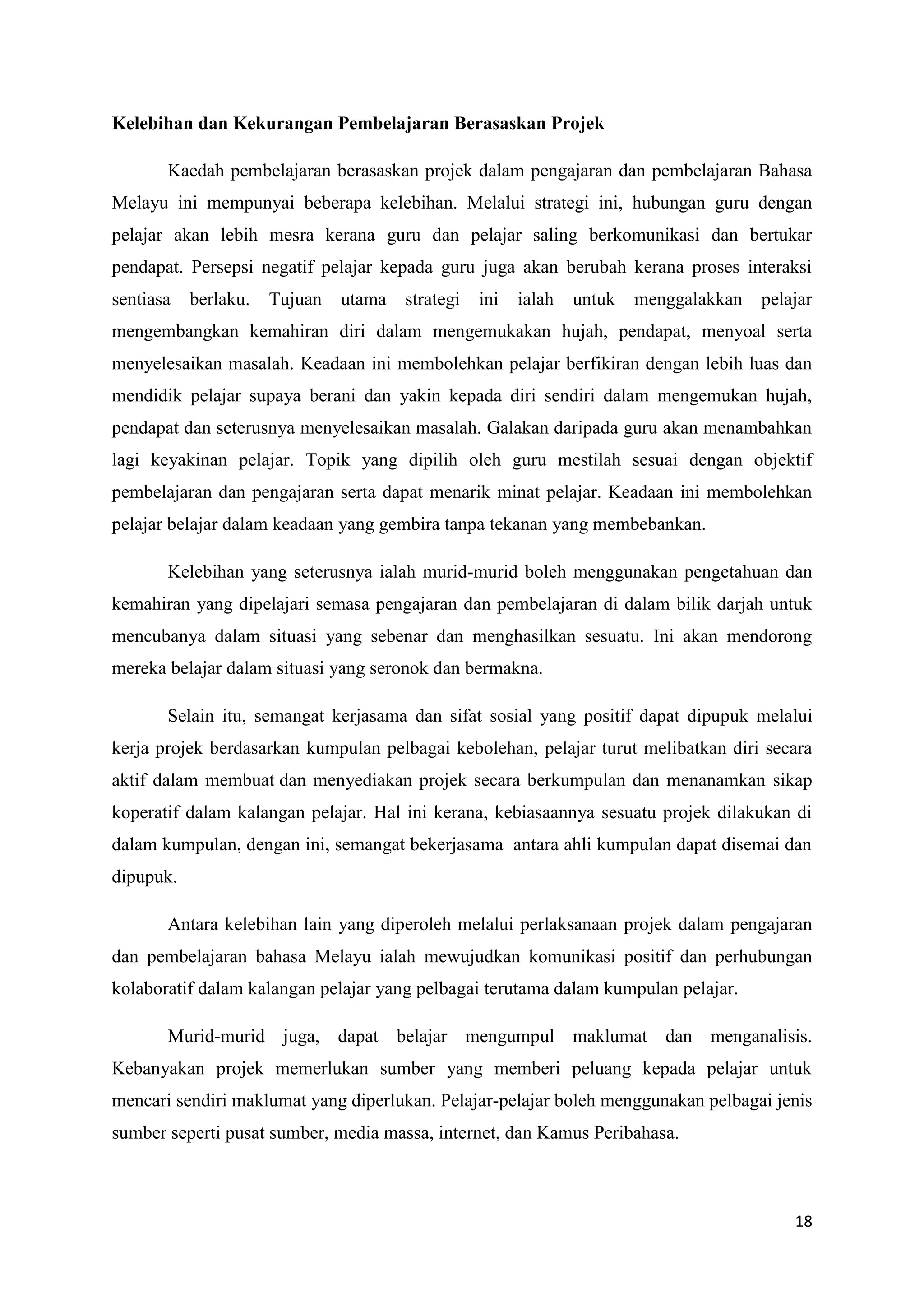 Pembelajaran berasaskan projek | DOCX