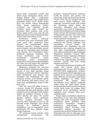 Pembelajaran Berbasis Lingkungan dalam Pembelajaran Kajian Isu-Isu ...