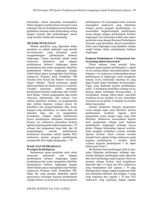 Pembelajaran Berbasis Lingkungan dalam Pembelajaran Kajian Isu-Isu ...