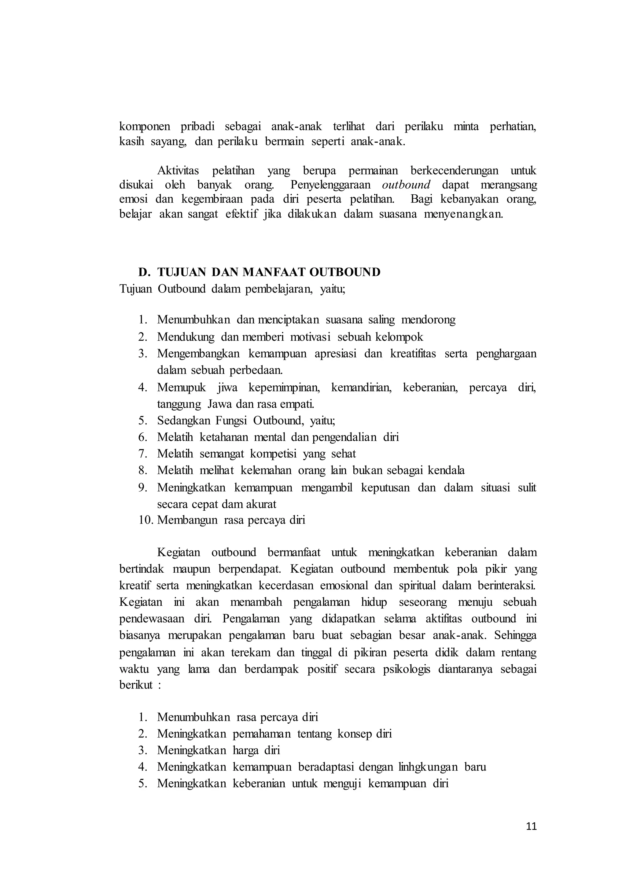Pembelajaran berbasis outbound | DOCX