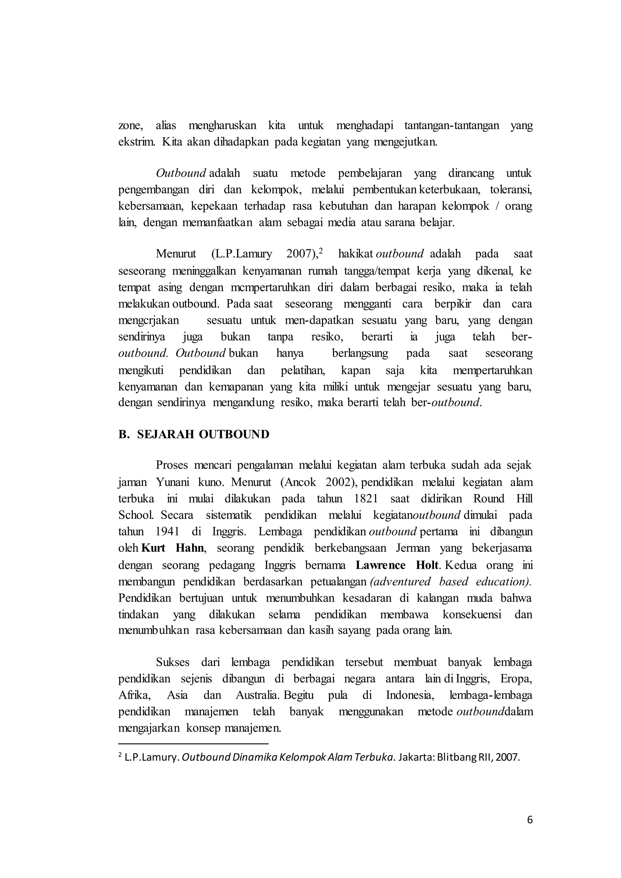 Pembelajaran berbasis outbound | DOCX