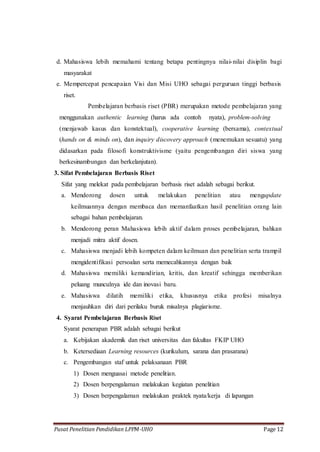 PEMBELAJARAN BERBASIS RISET (PBR) | DOCX
