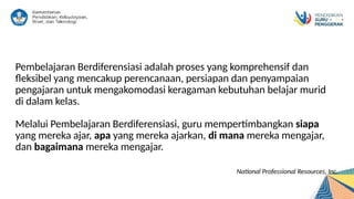 Pembelajaran Berdiferensiasi untuk Kurikulum Merdeka | PPTX