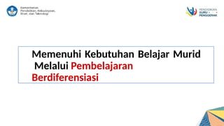 Pembelajaran Berdiferensiasi untuk Kurikulum Merdeka | PPTX
