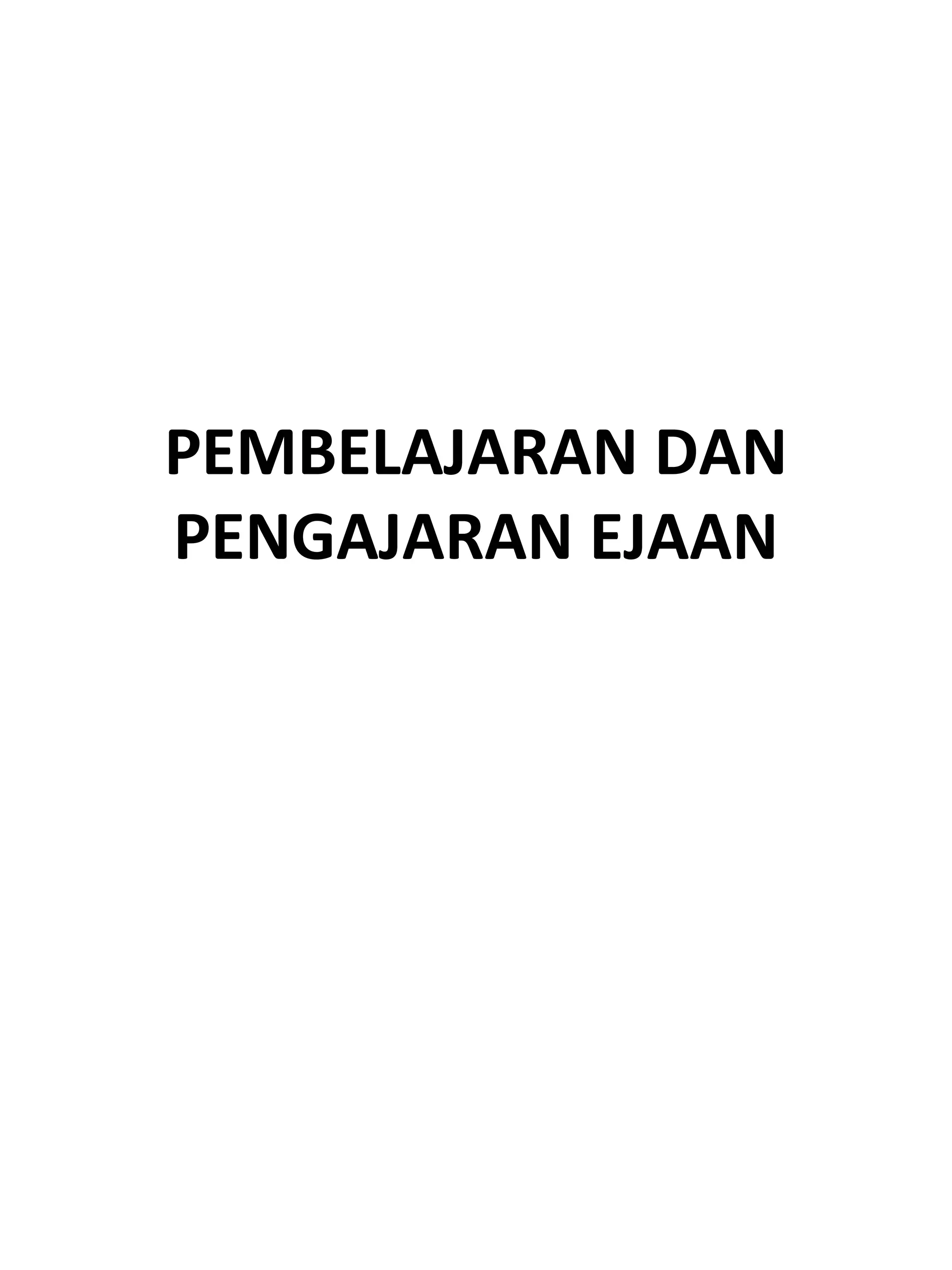 Pembelajaran dan pengajaran ejaan | PDF