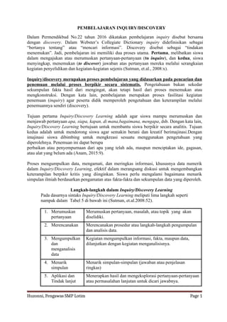 Model Pembelajaran Inquiry Discovery lengkap | PDF