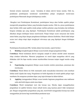 Pembelajaran Kontekstual | PDF