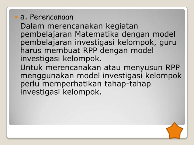 Pembelajaran matematika dengan model pembelajaran investigasi kelompok (FENNY OKTAVIANI 0903685 ...