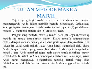Pembelajaran metode make a match | PPTX